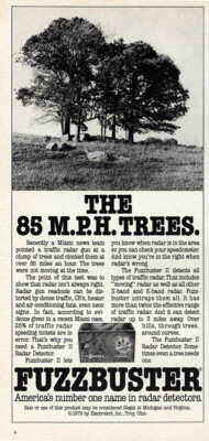 1979 Fuzzbuster: 85 MPH Trees Vintage Print Ad | eBay