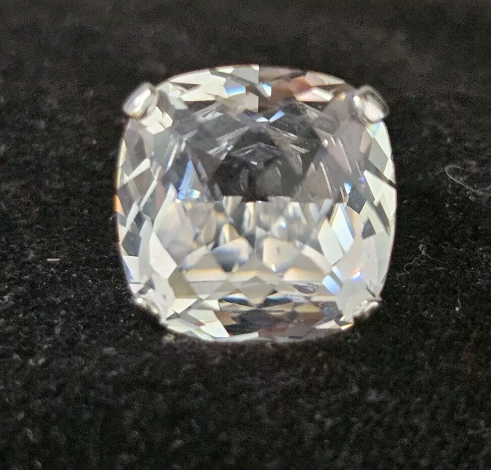 Swarovski Vintage Signed Large Faceted Crystal Ring *… - Gem