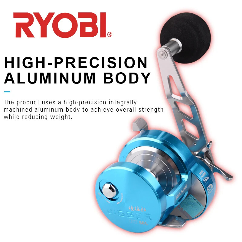 RYOBI RANMI Jigger BT50 Baitcasting Fishing Reel Saltwater Slow Jigging ...