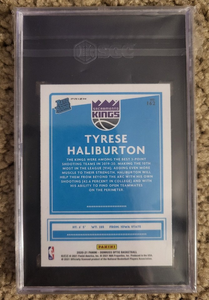 2020-21 Donruss Optic Tyrese Haliburton Rated Rookie Holo (RC) SGC 10 ...