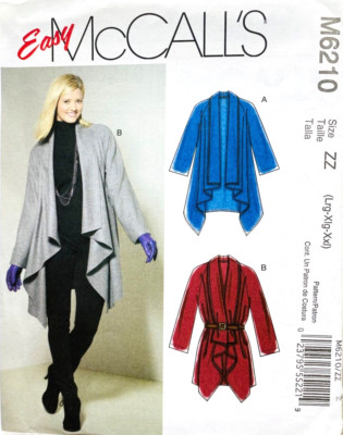 MCCALLS M6210 SIZES LRG XLG XXL UNLINED COATS *UNCUT/FF | eBay