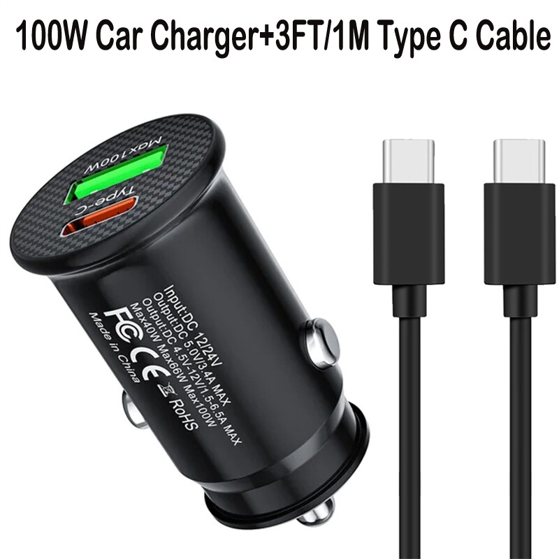 100W USB Type-C Mini-Car Charger Fast Charger For Samsung A15 A25 A35 ...