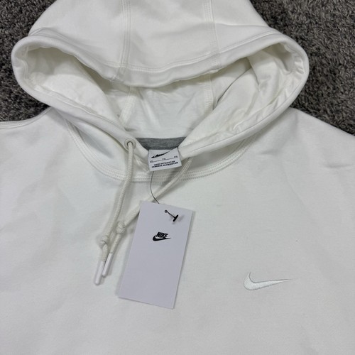 Nike Men’s Club Fleece Swoosh Hoodie Sportswear Pullover White 611457 ...