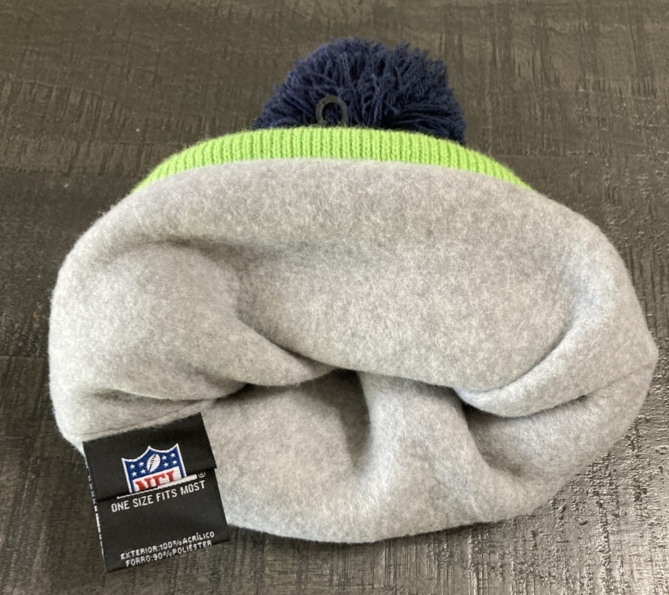 New Era NFL Adult size SEATTLE SEAHAWKS Knit Beanie Hat With Pom ...
