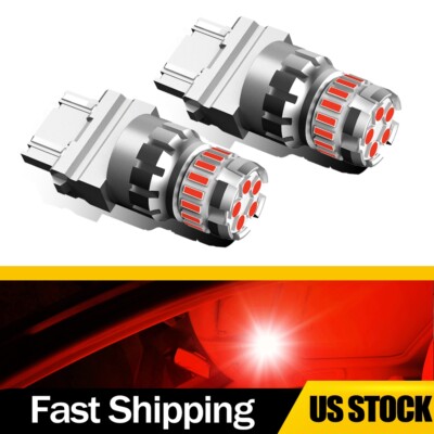 2/4X 3157/3156/3056/3456/4156 LED Tail Brake Stop Light Bulb Red Canbus ...