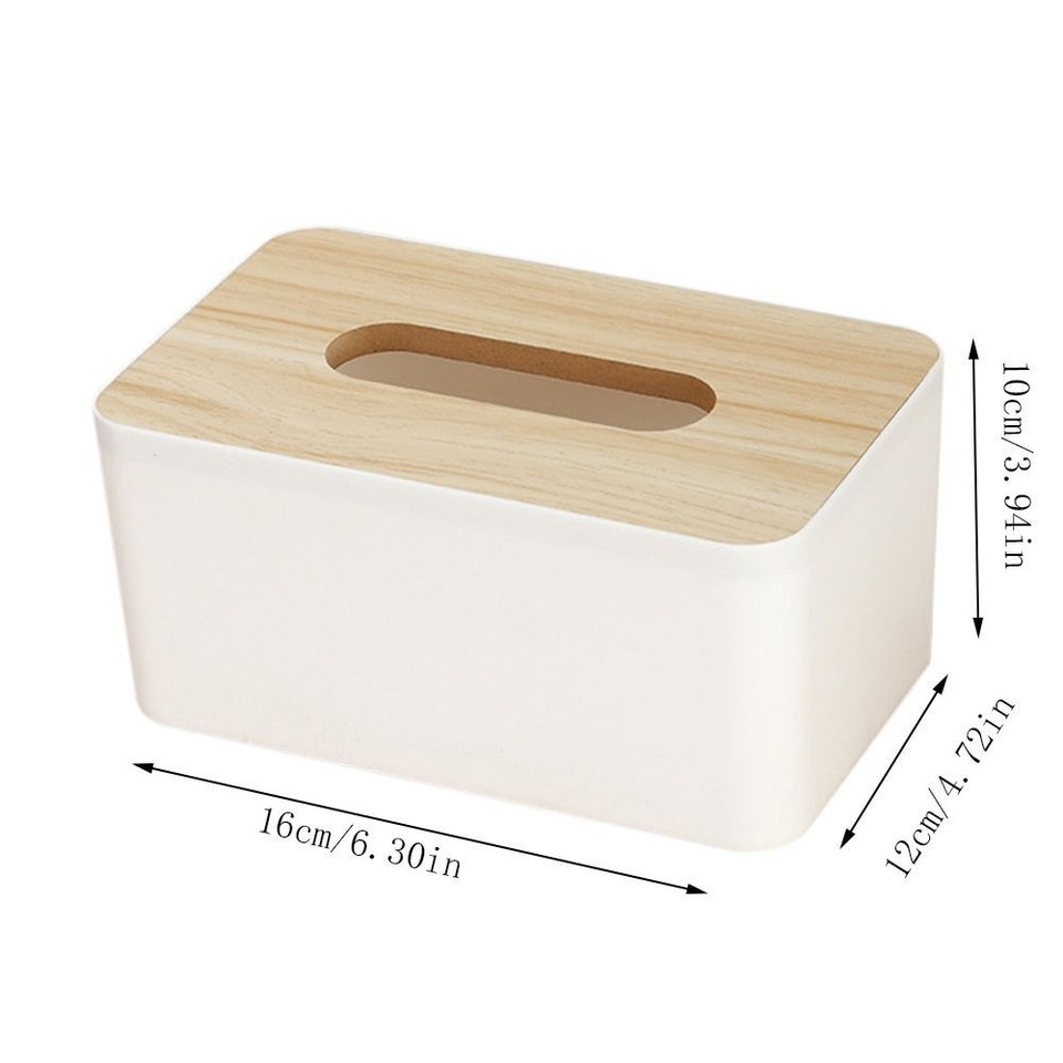 Wooden Desktop Tissue Boxes Paper Storage Case Table Decoration Tissue ...