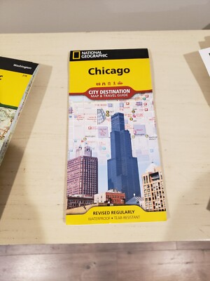 Chicago City Destination Map By National Geographic | eBay