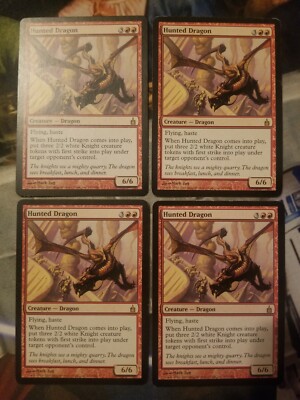 Hunted Dragon 4x *$10 Off Every $35 Sale!* Magic MTG Card - RAV | eBay