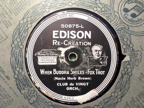 EDISON RE-CREATION 78 RECORD 50875/CLUB DE VINGT ORCH/APRIL SHOWERS ...