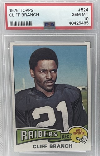 1975 TOPPS #524 CLIFF BRANCH RC RAIDERS HOF PSA 10 Mint POP 18 | eBay