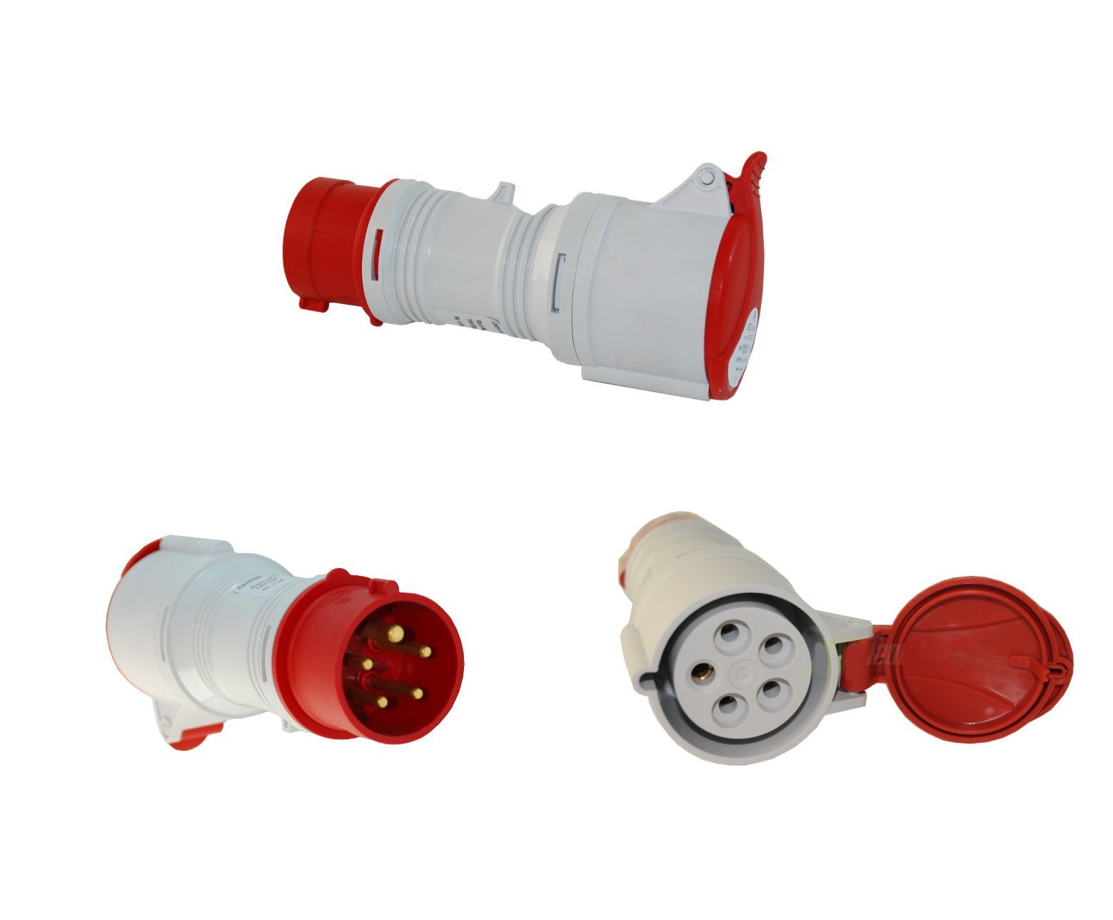 CEE Adapter 16A->32A 400V oder Bausatz CEE 32A ->16A 400V 5-polig ohne ...