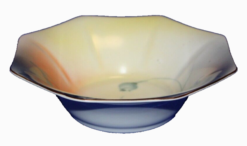 Vintage NORITAKE Octagon Floral Hand Painted 7" Round Bowl Made in ...