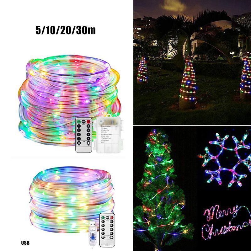 Remote-controlled 5-30m Led Rope Lights Usb/battery Box Timing ...