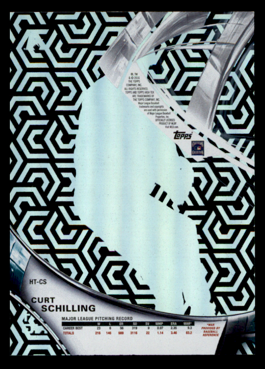 2016 Topps High Tek Curt Schilling Pattern 4Arrows #HT-CS Arizona ...