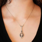 Art Deco Pendant 1 Ct Round Cut Real Moissanite 14K White Gold Plated ...