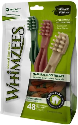 Whimzees Toothbrush Star Extra Small - 2 X 48 Pack Natural Dental Treat ...