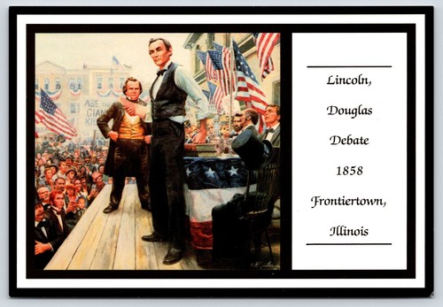 Lincoln Douglas Debate Illinois Frontiertown Vintage Postcard ...