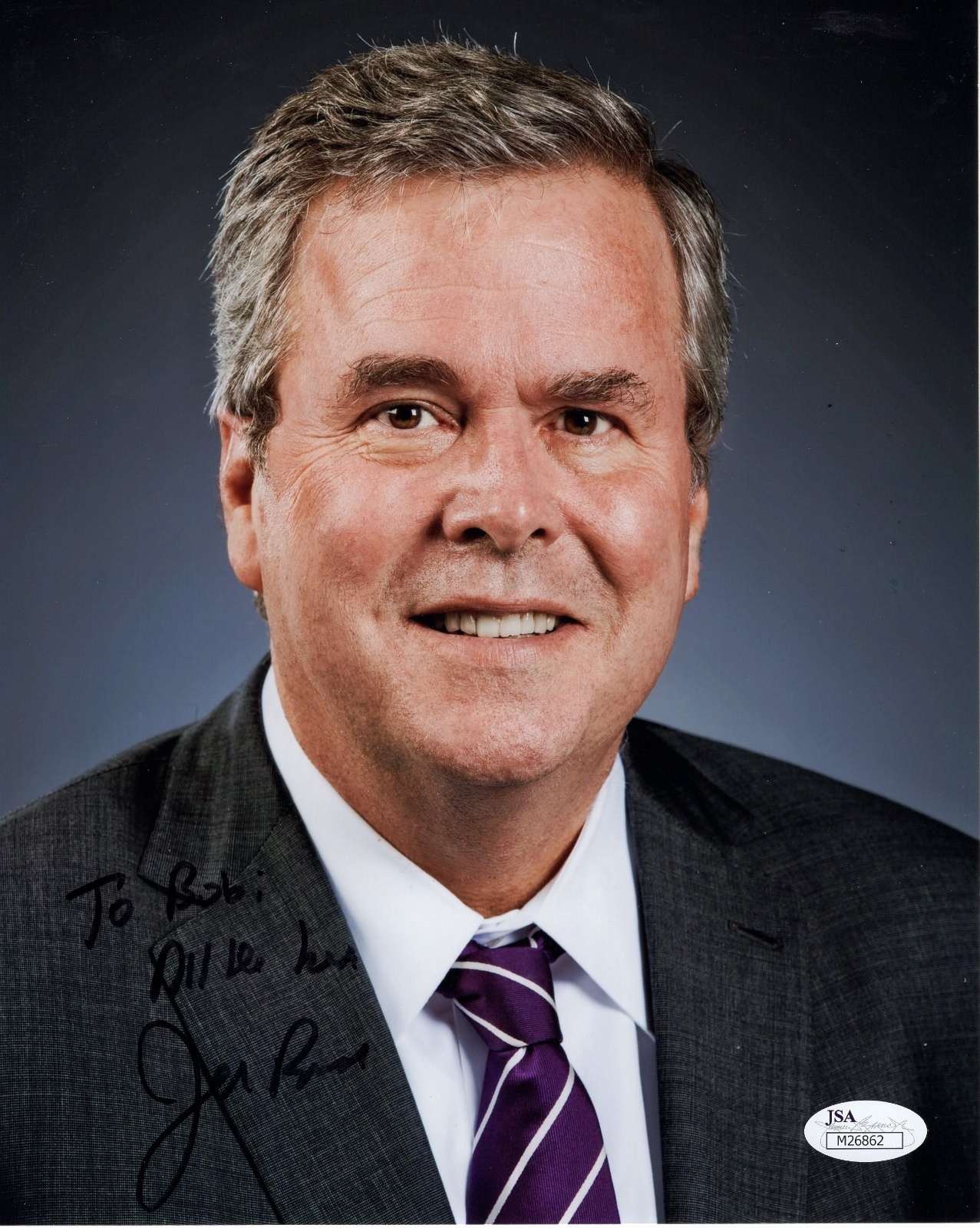 JEB BUSH HAND SIGNED 8x10 COLOR PHOTO EX-FLORIDA GOVERNOR TO BOB JSA | eBay