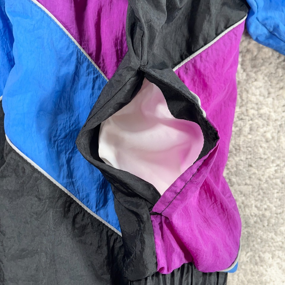 Vintage Reebok Jacket Mens Medium M Blue Purple Colorblock Lined 90s ...