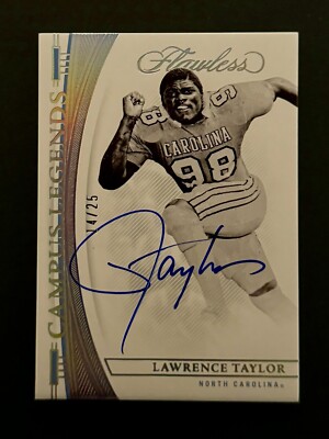 2023 Panini Flawless Lawerence Taylor CAMPUS LEGENDS ON CARD Auto Sp ...