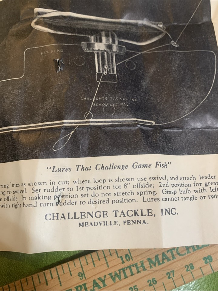 Vintage Fishing Lure In Box & Papers PARADISE LURES Challenge Tackle ...