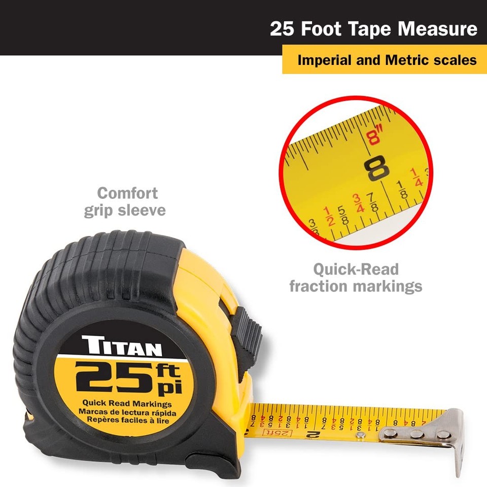 10925 6-Piece 25-Foot Tape Measure Bulk Set with Easy-Read Standard ...