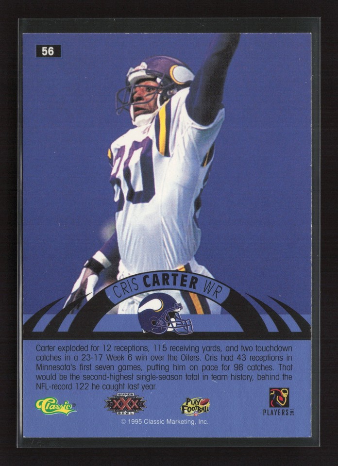 1996 Classic NFL Experience #56 Cris Carter Minnesota Vikings | eBay