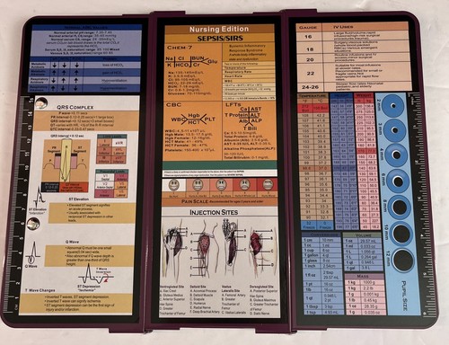 Nurses Metal Folding Clipboard Purple Tri Fold Compact Design Note ...