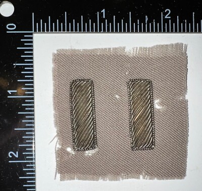 WWII US Army 1st Lt Rank Insignia Silver Bullion Bars Wool Patches | eBay