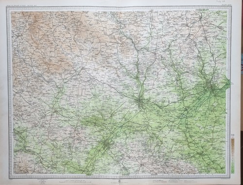 1903 ANTIQUE MAP ENGLAND RUGELEY ABBOTS BROMLEY UTTOXETER BURTON UPON ...