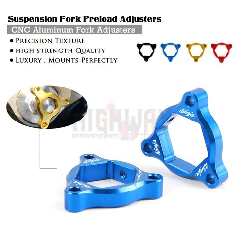 22MM Aluminu Front Fork Preload Adjusters For Kawasaki NINJA 650R ER-6f/n 06-10 | eBay