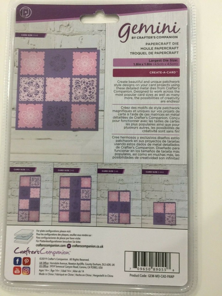 Crafter's Companion - CREATE-A-CARD Patchwork Dies Pansy Patchwork- New ...