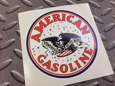 AMERICAN GASOLINE Vintage Retro Car Van, Truck, Sticker Decal 90mm ...