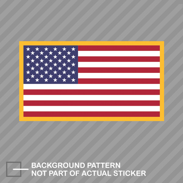 American Flag Gold Border Sticker Decal Vinyl USA America US flags | eBay