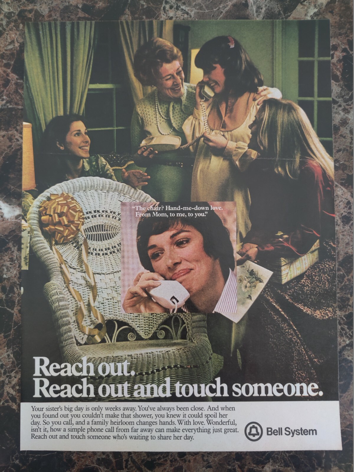 Bell System Ad 1979 Sisters Mom Pregnant Daughter Vintage Magazine ...