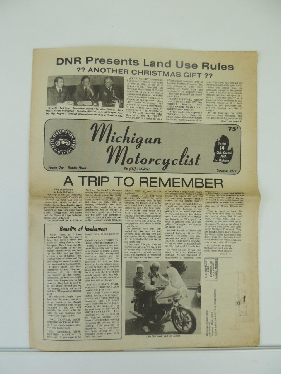 1977 Michigan Motorcyclist Motorcycles Newspaper Flat Track Motocross ...
