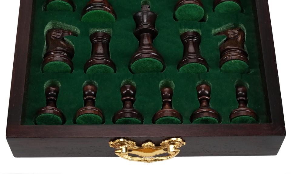 Large Rosewood Chess Set with Storage Drawers Hand Carved Chess Pieces ...