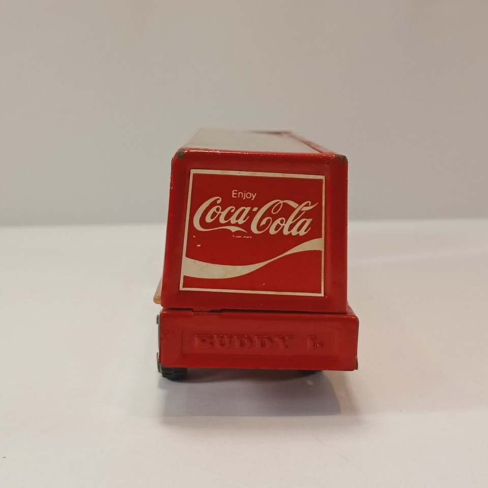 VTG 11" BUDDY L PRESSED STEEL COCA COLA TRAILER COKE CASES IT'S THE ...