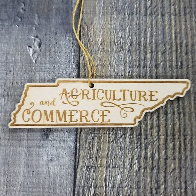 Tennessee Wood Ornament - TN State Shape with State Motto - Handmade ...