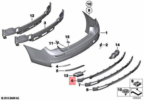 Genuine BMW F01 F02 730d 730dX Bumper Trim Panel Rear Bottom Primed ...