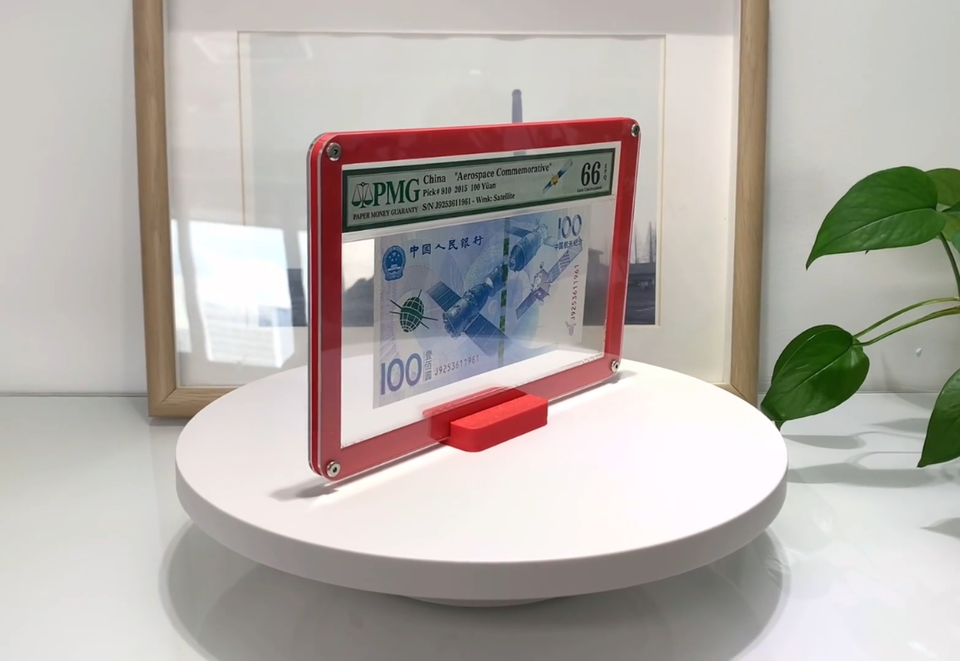 Red Display Frame Show Case with Stand For PMG Banknotes Holder | eBay