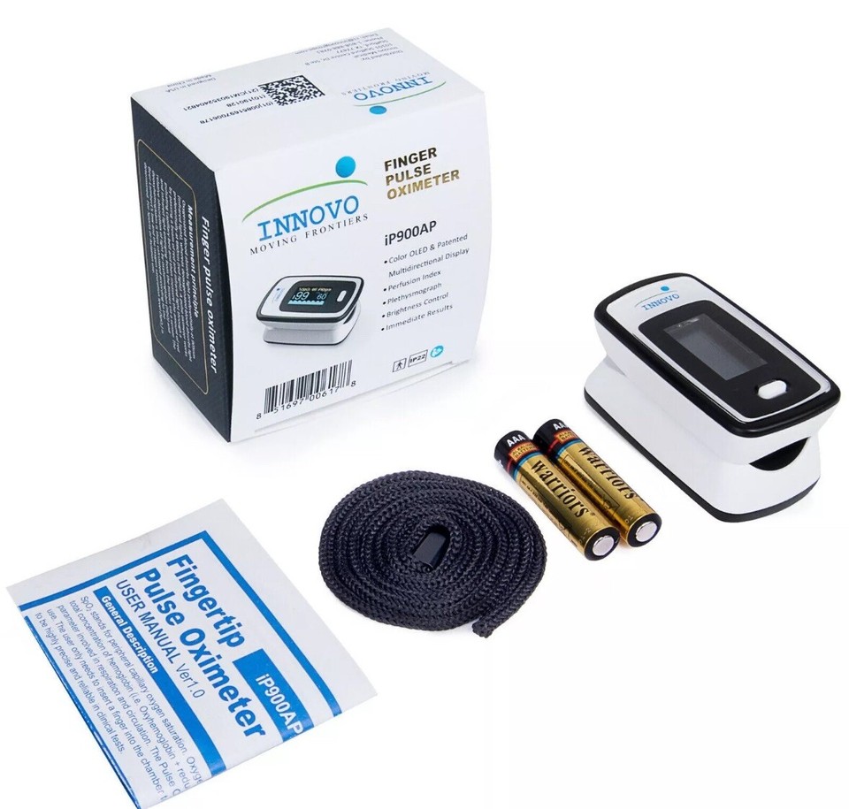 Innovo Deluxe Fingertip Pulse Oximeter Blood Oxygen Monitor Heart Rate ...