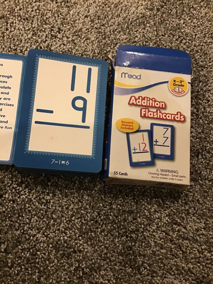 MEAD Subtraction And Addition Flash Cards - Lot of 2 Packs - K-3rd ...