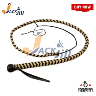 Indiana Jones Style Whip 4 Feet 12 plaits Cowhide Leather Heavy duty ...