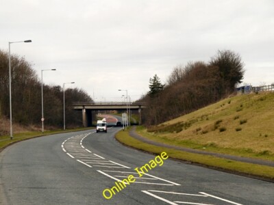 Photo 6x4 Motorway Bridge, Clock Face Road Bold Heath The M62 motorway ...