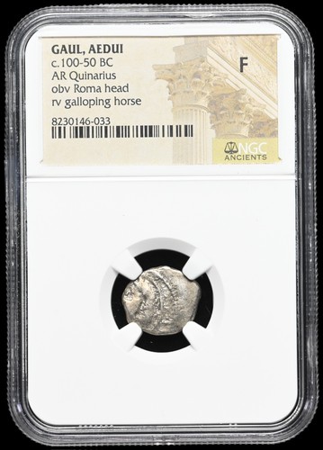 CELTIC GAUL, Aedui. 1st Century BC. Silver Quinarius, Horse, NGC Fine ...