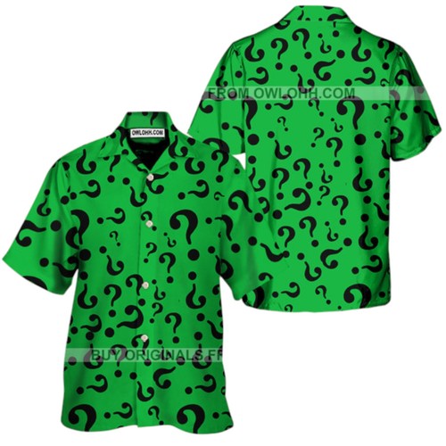 Riddler Supervillain Green Hawaiian Shirt Aloha Summer Beach Button ...