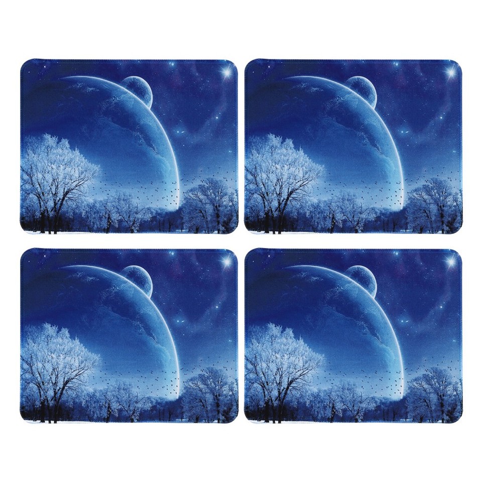 4pcs Mouse Pad Thickened Rubber Mouse Mat Pattern Desktop Computer ...