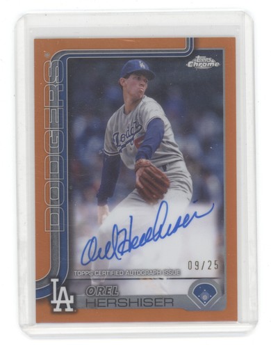 Orel Hershiser 2025 Topps Chrome Legends Auto Orange /25 Dodgers Q1887 | eBay