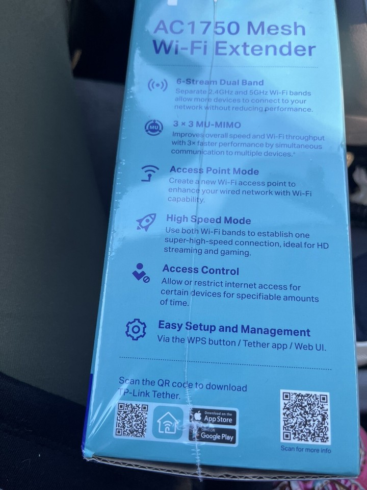 Tp-Link Mesh Wi-Fi Extender AC1750 New In Sealed Box Easy Set Up Free ...